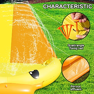 TOY Life Duck Water Slide, Slip Slide, Waterslide, Water Slides for Kids Backyard, Slip N Slide, Water Slide Adult, Shark Themed Slip and Slides for Kids Backyard, Waterslide for Kids