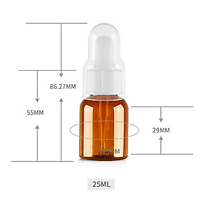 erioctry 6PCS 25ml Brown Plastic Dropper Bottles with Silicone Pipettes and Rubber Head/Essence Makeup Cosmetic Sample Container Bottle for Essential Oil Aromatherapy Use