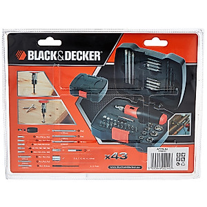 Black + Decker A7175 Hand Ratchet Set with Screwdriver Bits and Box Nuts 43-Piece