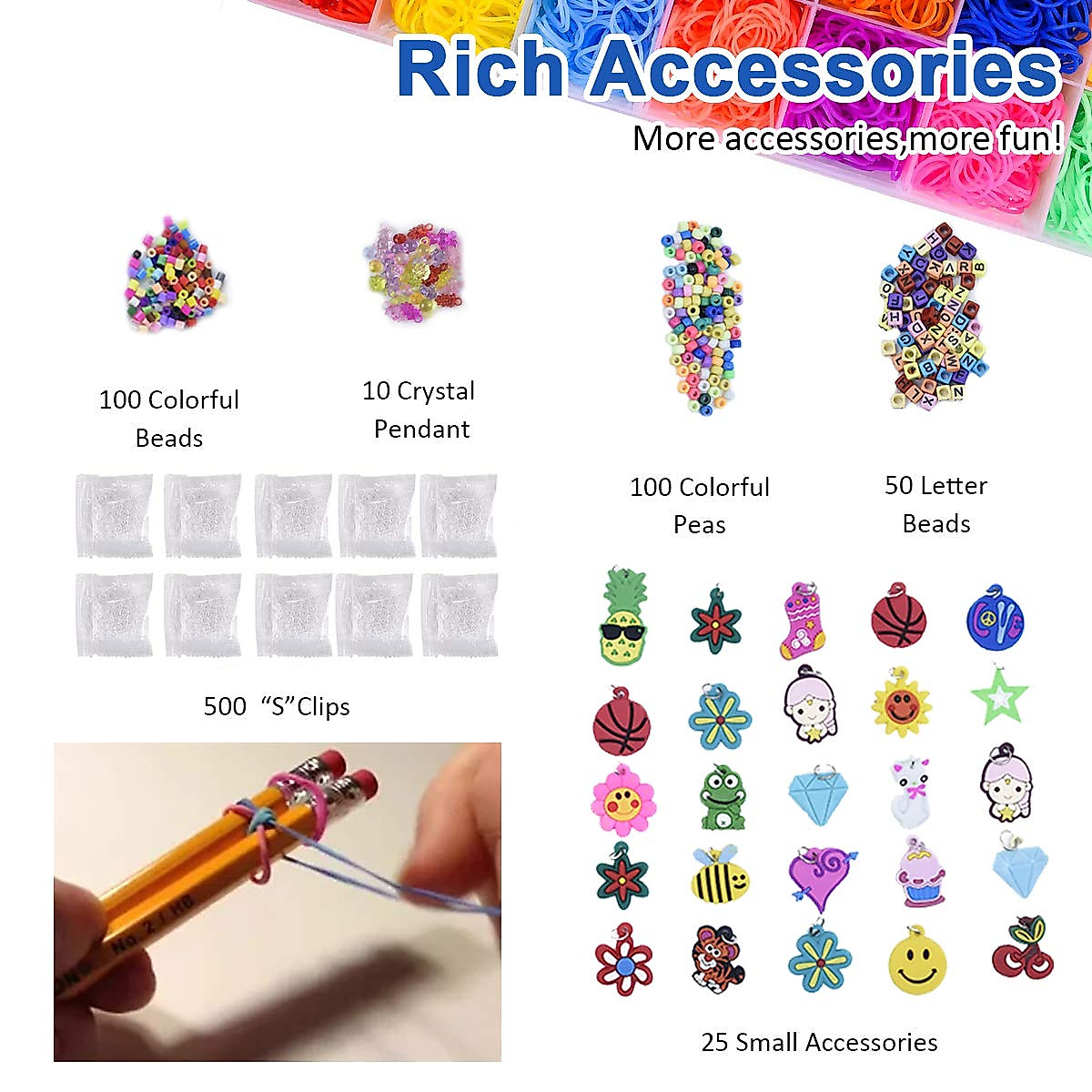 Yehtta Gifts for 8-10 Year Old Girls Rubber Bands Loom Kit Kids Art Crafts DIY Toys Bracelet Making Kit Personalized Handmade Beads Rubber Band Christmas Birthday Gift for Kids