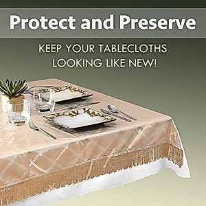 Elaine Karen Clear Plastic Tablecloth 100% Waterproof Table Protector Crystal Clear Plastic Cover for Dining Table Heavy Duty Vinyl, 54" x 72" Rectangle