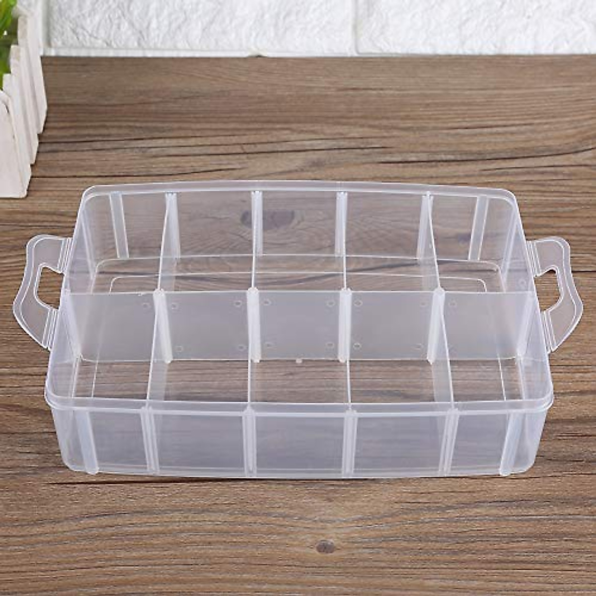 OLEQE Transparent storage box, clear plastic jewelry bead storage box container process organizer case tools'