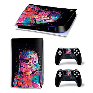 PS5 Console and DualSense Controller Skin Vinyl Sticker Decal Cover, Suitable for Playstation 5 Digital Edition Console and Controller, Durable, Scratch-Resistant, Disk Version (Stormtrooper[7146])
