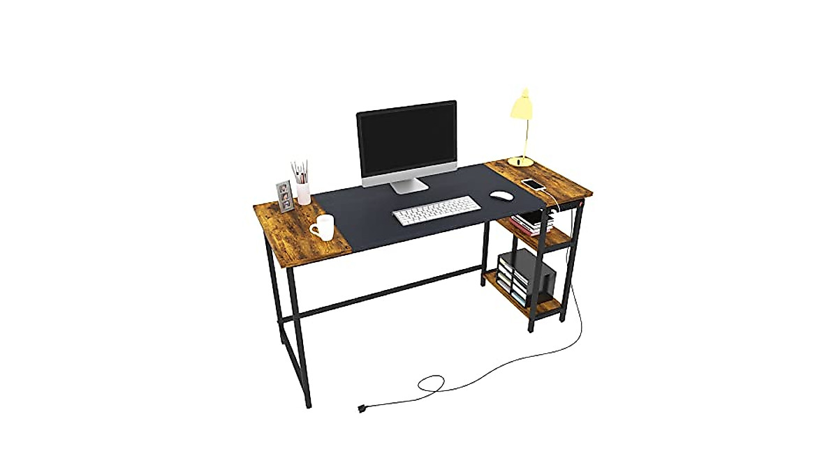 Marvelous World Home Office Desk, 63'' Computer Desk Built in a Power ...