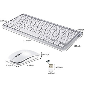 Wireless Keyboard and Mouse Compatible with Imac Macbook Windows Computer and Android Tablets