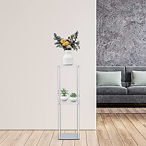 Aquiver Small Acrylic Drink Table - Square Sofa Side Table for Small Space, Living Room, Bedroom - Metal Base, 7'' L x 7'' W x 24'' H