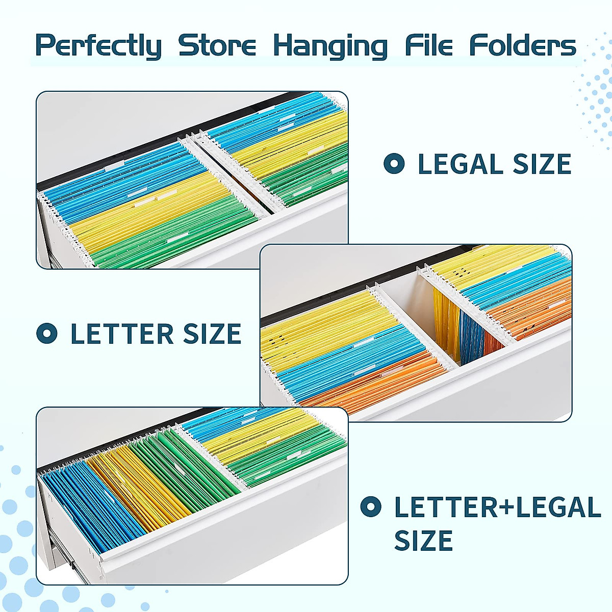 MIIIKO Lateral File Cabinet 2 Drawer with Lock, White Filing Cabinet Home Office, Large Deep Drawers Locked by Keys, for Hanging Folders Files Letter/Legal/F4/A4 Size