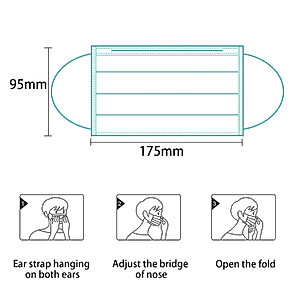 mystcare Disposable Face Mask 50 Pack Individually Packaged Wrapped Protection For Adults 3-layer Filter Safety Face Masks