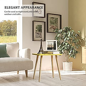 FORAOFUR Side Table, Small End Table Accent Living Room Bedroom Balcony Office, Modern Bedside Home Decor, Easy Assembly, (Yellow, 15.75D x 11.8W 16.54H in)