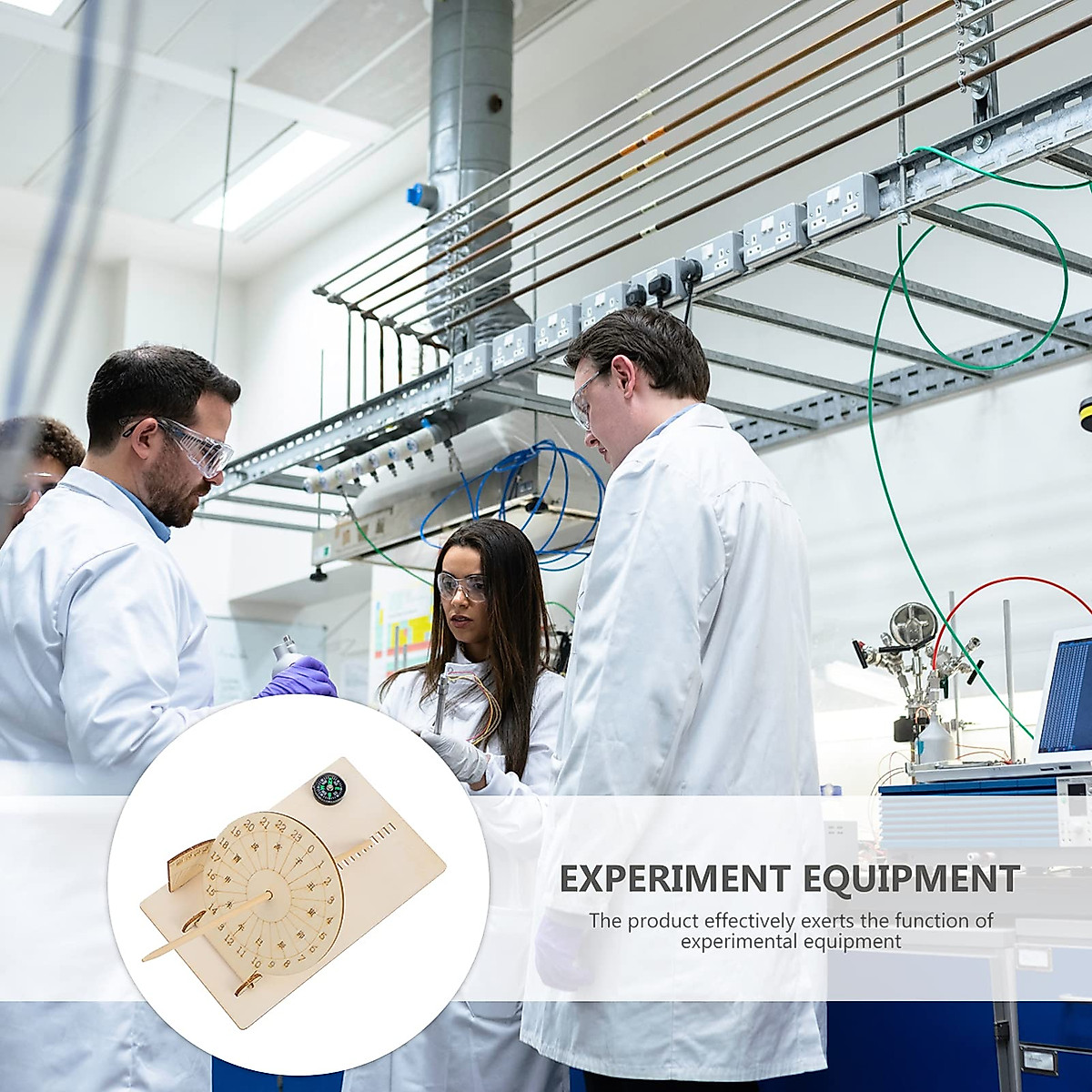 iplusmile Equatorial Sundial Clock DIY Teaching Aid Educational Tool Wooden Scientific Model