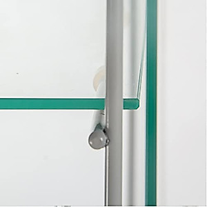 Zacis 4-Tier Glass Display Cabinet with Glass Door, 5mm Tempered Glass Curio Cabinet Collection Display Case, Floor Standing Glass Curio Cabinet Showcase,17" W x 14.5" D x 64" H (White)