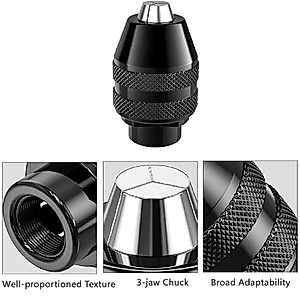 Drill Chuck Collet Set for Dremel Accessories for Dremel Drill Bits, with Quick Change Adapter and Rotary Drill Nut Tool – 1/32" to 1/8" Shank Size Replacement Kit (Set 1)