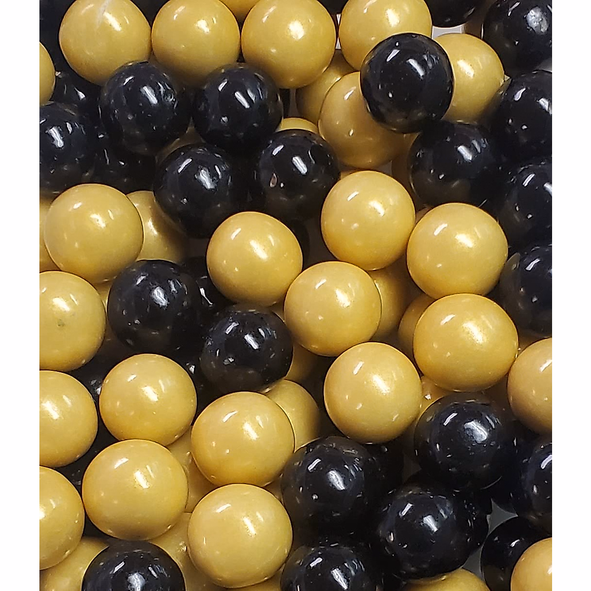 Naturejam Graduation Tuxedo Themed Gumballs Gold and Black 2 Pounds-Happy New Year Celebration or Gangster Royal Inspired Colors for Disco or Casino Parties