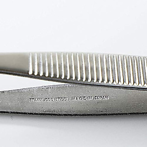 Wazakura Bonsai Curved Tip Tweezer with Spatula MADE IN JAPAN 8-1/4in(210mm) Stainless Steel