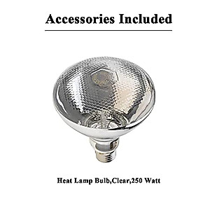 Hanging Food Heat Lamps Ceiling Food Warmer with Infrared Bulb Warming Lamps Retractable Style (Dia25cm(Silver))