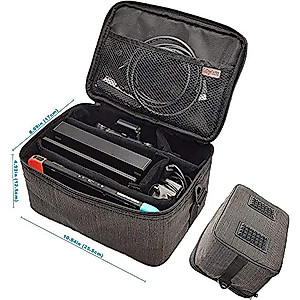 Horloy Mykit Carrying Case Compatible with Nintendo Switch Bag Portable Soft Travel All Protective Case Large Space Storage Bag for Nintendo Switch Lite & Accessories with Shoulder Strap Coffee Gray