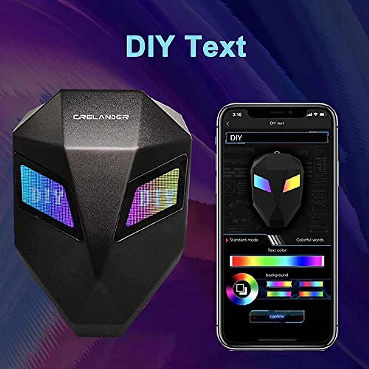 NICSY LED Rider Backpack, Laptop Bag Motorcycle Riding Backpack, Hard Shell Travel Bag, Waterproof Backpack. (Color : Black, Size : 36 * 18 * 48cm)