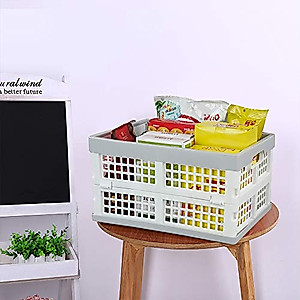 Kiddream Set of 3 Collapsible Storage Bin, 15 Liter Plastic Folding Crates Stackable