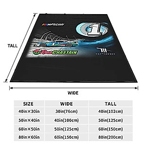 #1 Ross Chastain Throw Blanket 40x30 inch Flannel Soft Blanket for Sofa Bed Office Weighted Blanket - Plush Thick Fuzzy Comfort