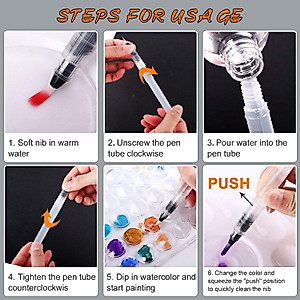 AROIC Watercolor Paint Set, with a Watercolor Paint, 48 Color, a Brush and a Refillable Water Brush Pen. The Best Gift for Beginners, Children and Art Lovers.