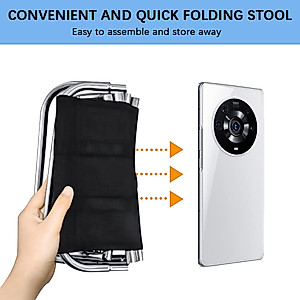 2Pcs Portable Mini Folding Camping Stool, Lightweight Camp Chair for Fishing Hiking, Compact Collapsible Travel Footstool for Outdoor, Beach, Backyard, Lawn,Picnic with Carry Bag (Large)