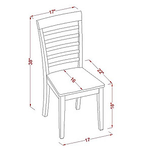 East West Furniture PSML6D-MAH-W Dining Set, 6-Piece