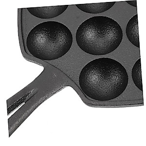 BIUDECO Electric Griddle Baking Grill Skillet Dish Maker Outdoor Pans Plate Gadget Compartment Nonstick Octopus Oyster Iron Meat Snail Barbecue Tray Restaurant Cast Mushroom Pan Holes Metal Tray