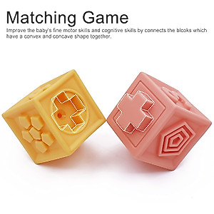 MARUMINE 12PCS Baby Soft Stacking Blocks Squeeze Teething Toys, Educational Montessori Sensory Toy for 6-12 Months Babies