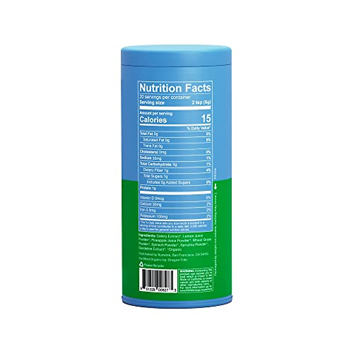 Sunwink Detox Powdered Greens - Organic Greens Powder Superfood for Debloat - Super Greens Powder w/Celery, Dandelion, Spirulina - Daily Greens Powder for Gentle Detox - 4.2 oz (20 Servings)