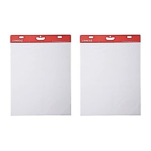 Universal UNV-35603 25 in. x 30 in. Unruled Self-Stick Easel Pad - White (30 Sheets, 2/Carton)