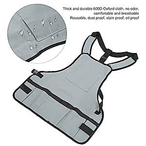 ENTHUSRI Garden Apron Oxford with Pockets Cloth Reusable Outdoor Barbecue BBQ Grill Apron for Men Women Gray
