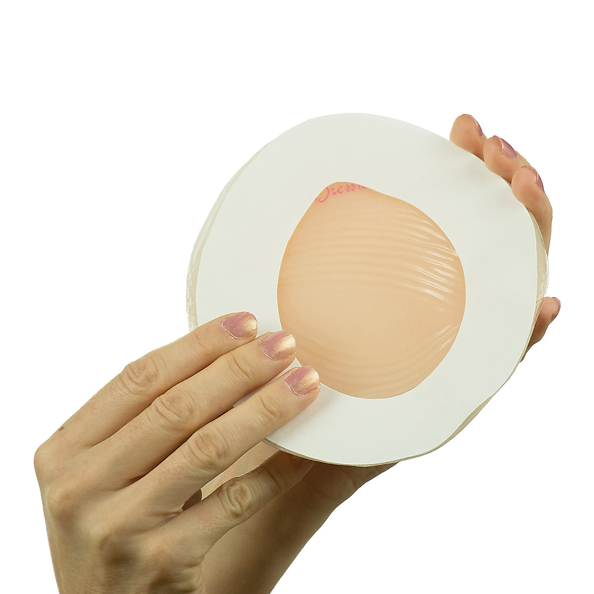 DressTech Proform Crossdresser Gel Filled Silicone Breast Forms, Enhanced Shape - Adhesive Tapes Included - Size 6 Light Beige