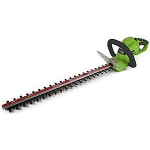 Greenworks 4 Amp 22" Corded Electric Dual-Action Hedge Trimmer & 10 Amp 18-Inch Corded String Trimmer (Attachment Capable), 21142