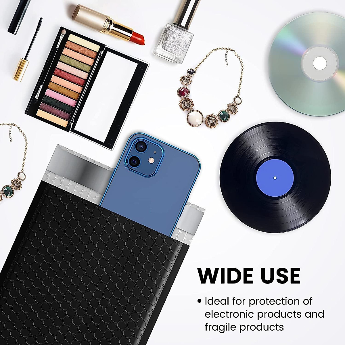 Fuxury Bubble Mailers 6x10 Inch 100 Pack, Black Padded Envelopes, Self Seal Waterproof Mailing Envelopes Bubble Padded, Shipping Bags for Mailing,Packaging, Small Business, Boutique, Bulk #0