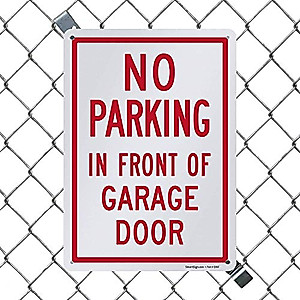 SmartSign “No Parking in Front of Garage Door” Sign | 10" x 14" Engineer Grade Reflective Aluminum