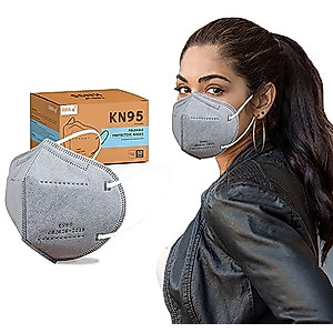 KN95 Face Mask 50 PCS, Grey Disposable Face Masks for Adults