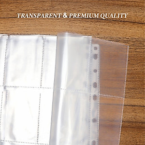 Double-Sided 540 Pockets Baseball Card Sleeves - Trading Card Sleeves Pages Fit 3 Ring Binder, 9 Pocket Page Protector for Standard Size Cards, Sport Cards, Game Cards, Business Cards（30 Pack）