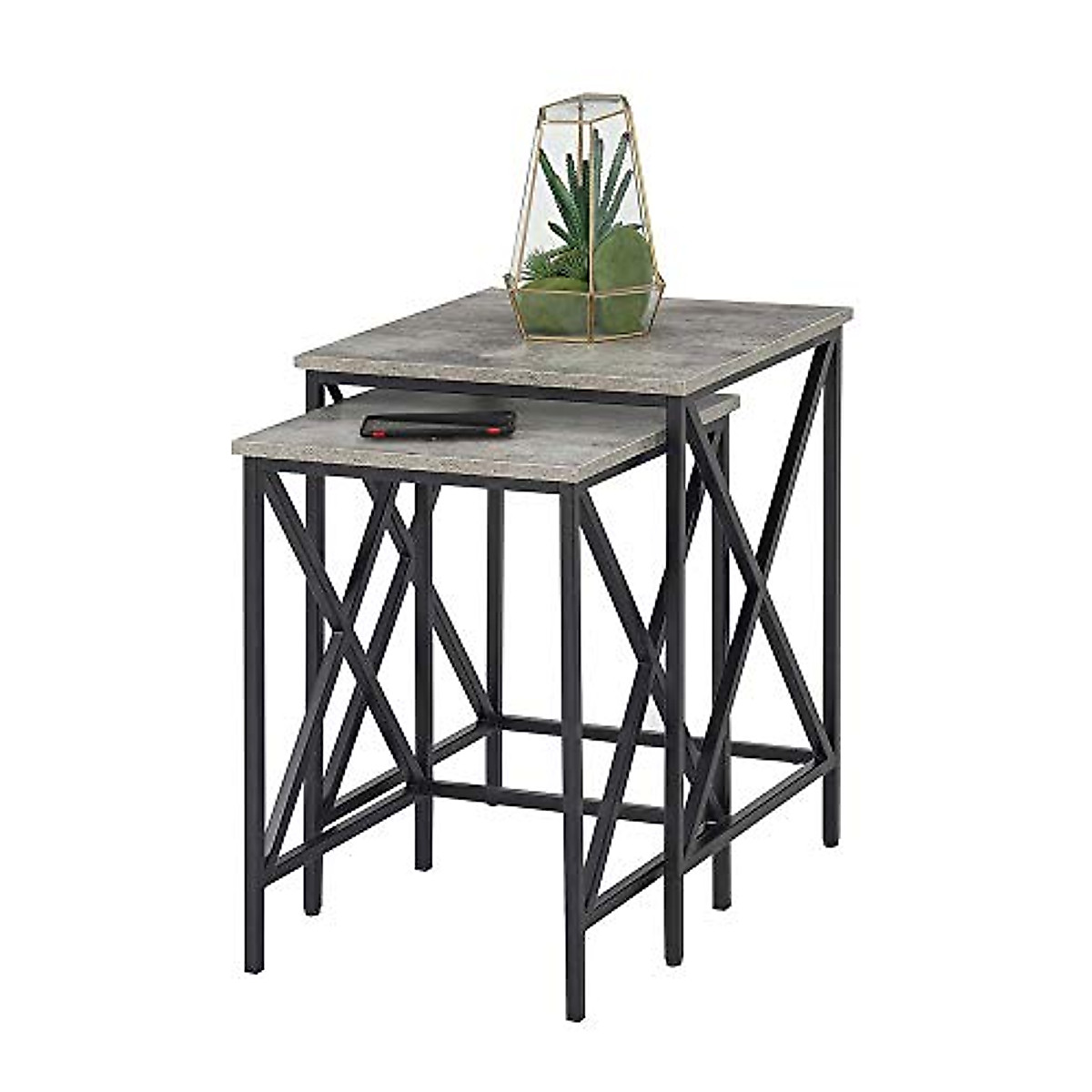 Convenience Concepts Tucson Nesting End Tables, Faux Birch