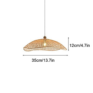 PARREN Bamboo Basket Pendant Lights, Japanese Style Lamp Shade Rattan Cage Beige Wicker Woven Ceiling Hanging Lamps Boho Natural Bamboo Dining Room Lighting Fixture for Kitchen Island Bedroom Living R