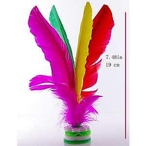 Jianzi 3 Pack Chinese Jianzi Kick Shuttlecock Colorful Feather Foot Sports Outdoor Toy Game