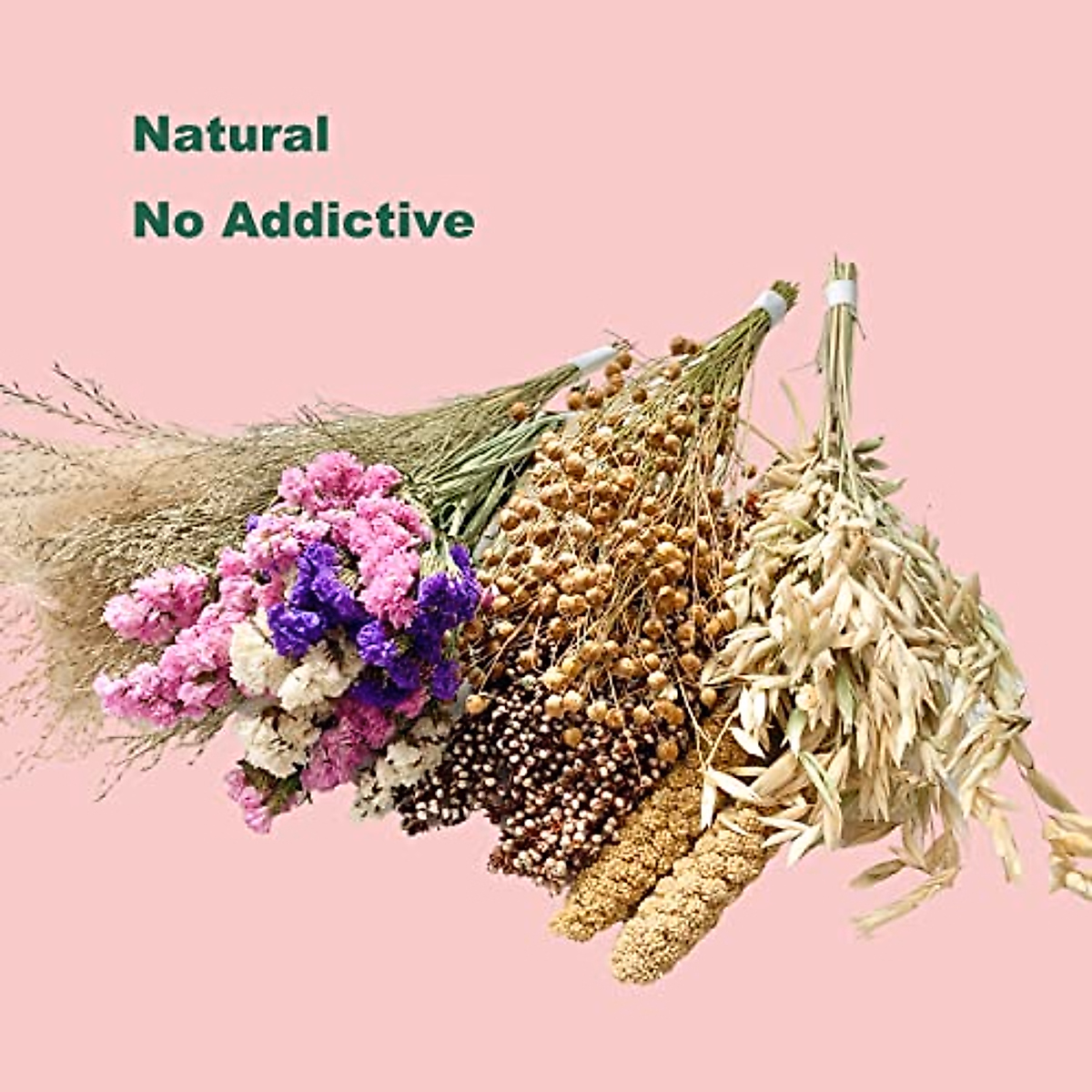 Hamster Bedding, Natural Hamster Bedding Flowers Herbs Cereal Grain For House Cage Habitat Enclosure Decor- Hamster Chews for Gerbils Mouse Rat Lemming Degus Guinea Pig or Small Animal Bedding Pets