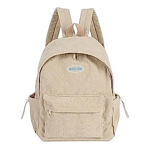 Felite Fnn Women Large Striped Corduroy Backpack Casual Multipurpose Daypack Travel Rucksack
