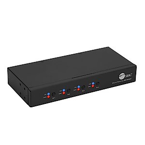 SIIG 4-Port Quad Computers Keyboard and Mouse Roaming Control Switch with USB 2.0 Hub, KM Switch, Support Windows, Mac and Linux Switch Button, Hotkeys,TAA Compliant (JU-SW4311-S1)