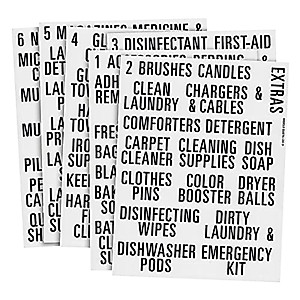 162 Pieces Laundry Room Labels, Bold All Caps Black Print on Clear Stickers for Linen Closet, Cleaning Supplies (Water Resistant)