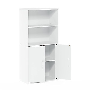 Furinno Pasir 4-Tier Storage Bookcase, Bookshelf, Multipurpose Shelf, White
