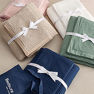 Bedsure Cotton Duvet Cover King - 100% Cotton Waffle Weave Khaki Duvet Cover King Size, Soft and Breathable King Tan Duvet Cover Set for All Season (King, 104"x90")