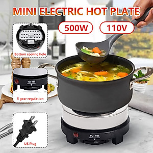 Watris Veiyi Small Electric Hot Plate, 500W Mini Hot Plate Electric Stove, Portable Electric Burner for Office Home Kitchen (US Plug 110V)