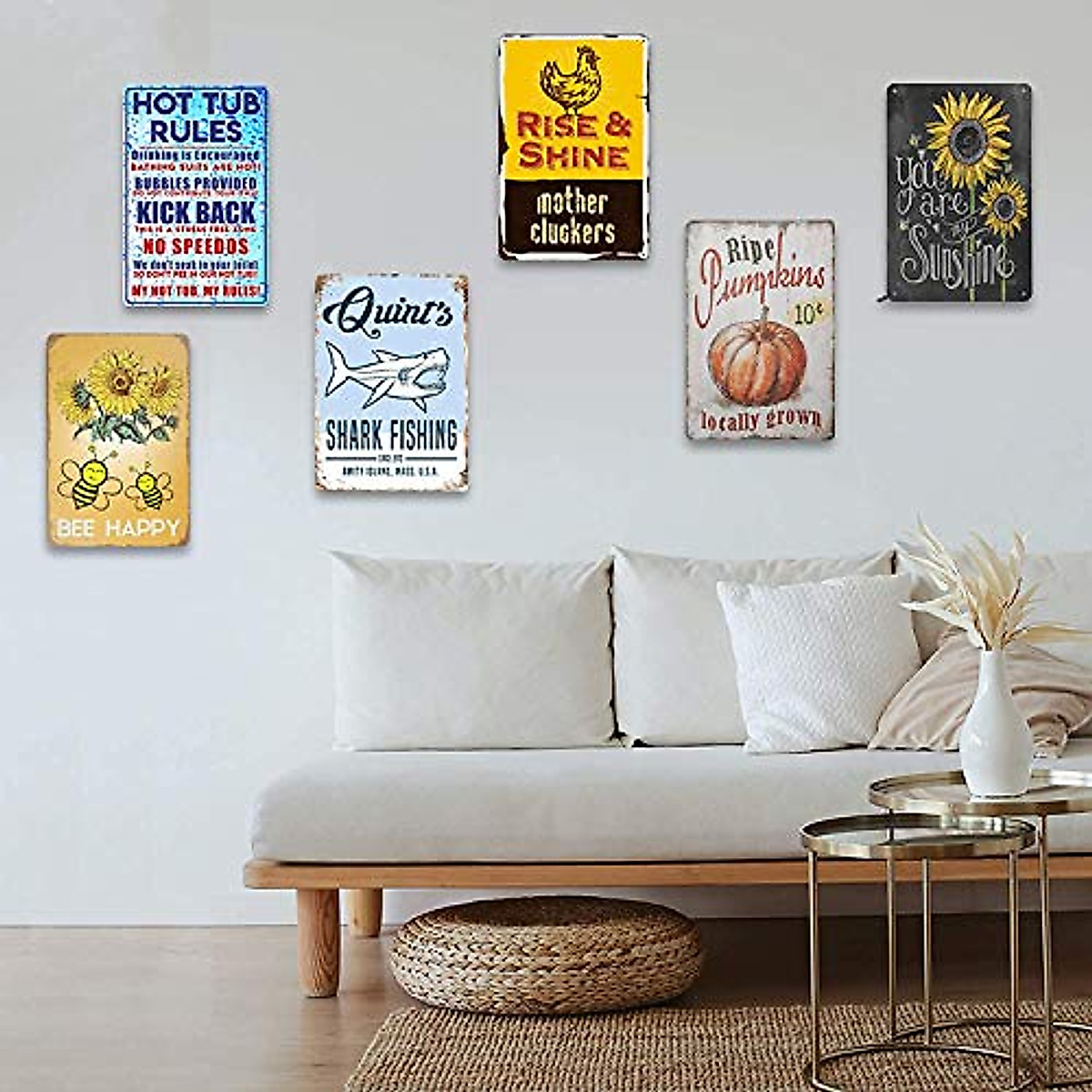 MeowPrint Coffee Because Murder is Wrong Vintage Metal black cat Signs Tin Sign 12 x 8In