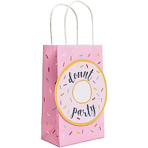BLUE PANDA Donut Birthday Party Favor Bags (5.25 x 9 x 3.15 Inches, 24 Pack)