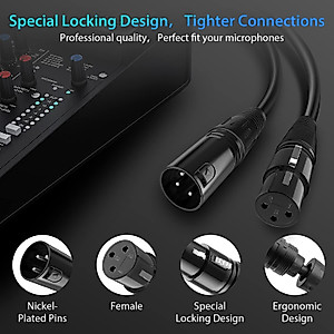 Sovvid 10FT XLR Cable Male to Female Microphone Cable Cord Wire Balanced 3 PIN Mic Cables Cord Compatible with Microphone Studio Harmonizer Mixing Boards Speaker Radio Station or More Black